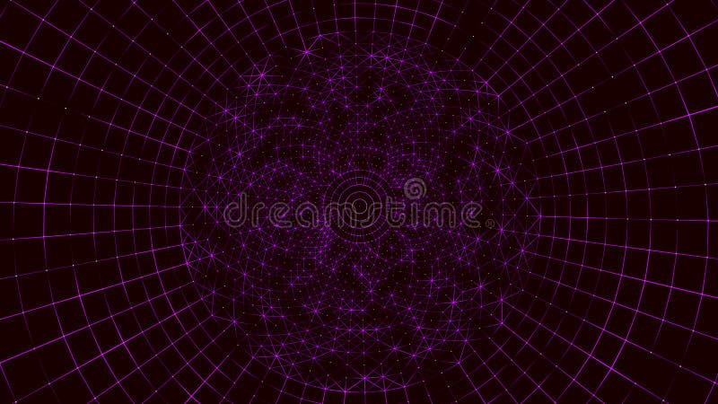 Abstract Color Sphere Made of Points. Visualization Connecting Dots ...