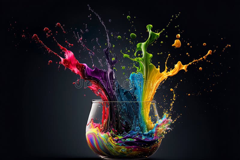 Abstract Color Splash Isolated on Black Background Stock Illustration ...