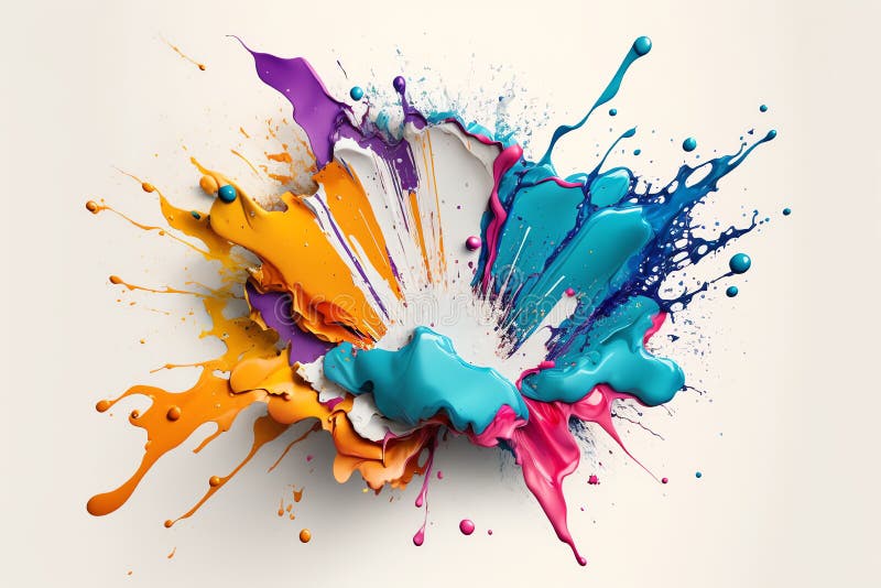 Abstract Color Splash Isolated on White Background. Paint Splashes ... Abstract Color Splash Isolated on White Background. Paint Splashes ...