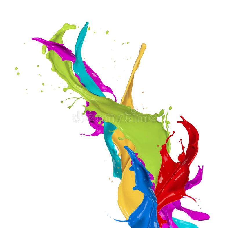 Abstract Color Splashes on White Background Stock Image - Image of ...