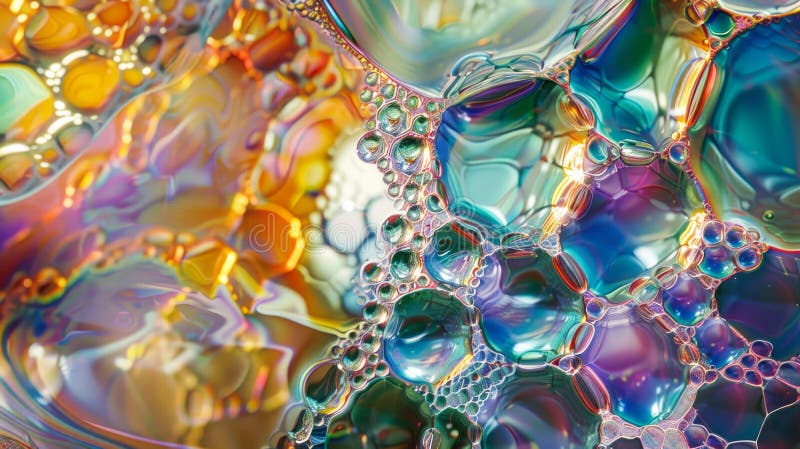Abstract Color Texture Background, Bubbles of Rainbow Oil, Liquid ...