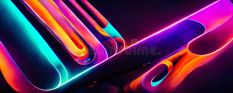 Abstract Color Texture. Modern Futuristic Pattern, Neon Lights on Black ...