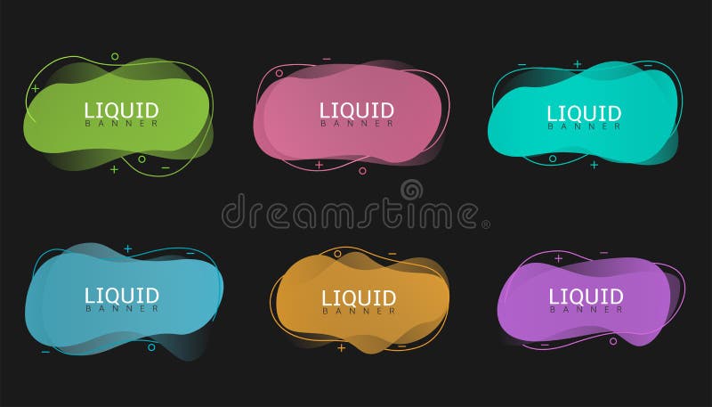 Abstract liquid banners stock vector. Illustration of blue - 145812817