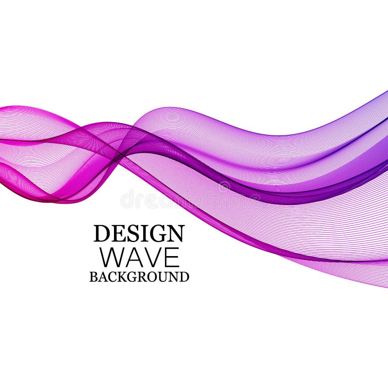Abstract Color Vector Wave Design Element. Blue and Purple Wave ...