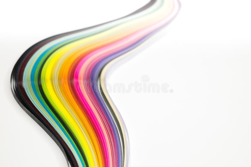 Abstract Color Wave Curl Rainbow Strip Paper Stock Illustration ...