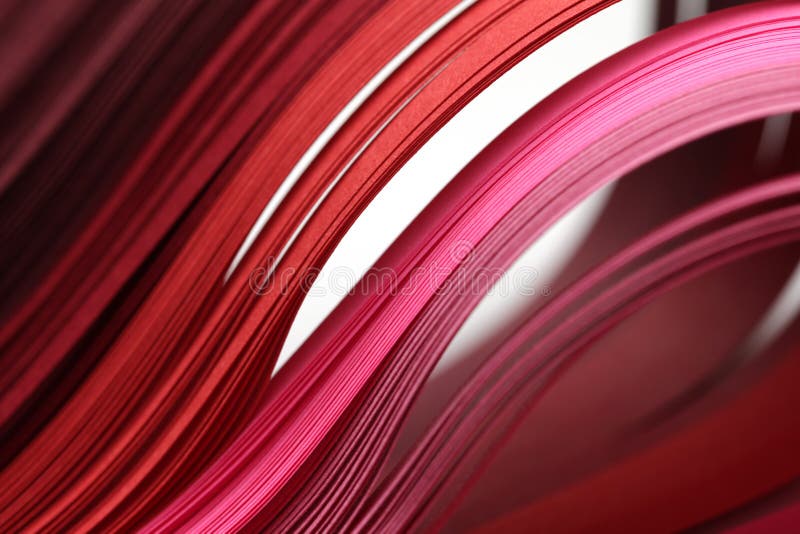 Abstract Color Wave Curl Red and Pink Strip Paper Background Stock ...
