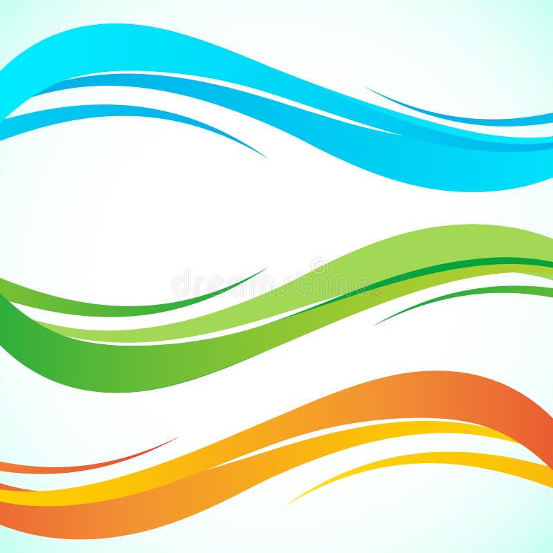 Abstract Color Wave Design Element. Smooth Dynamic Soft Style on Light ...