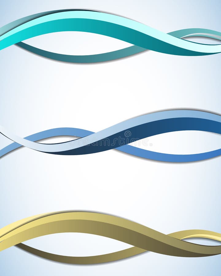 Abstract Color Wave Design Element. Smooth Dynamic Soft Style on Light ...