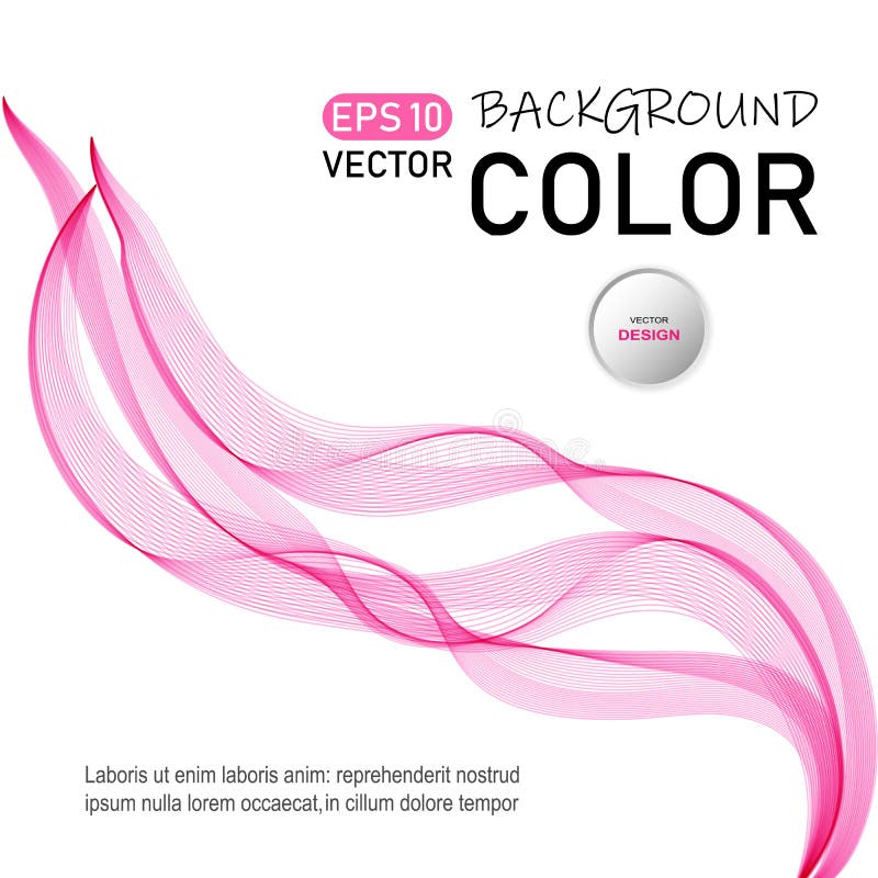 Abstract Color Wave Vector Background. Transparent Flying Light Pink ...