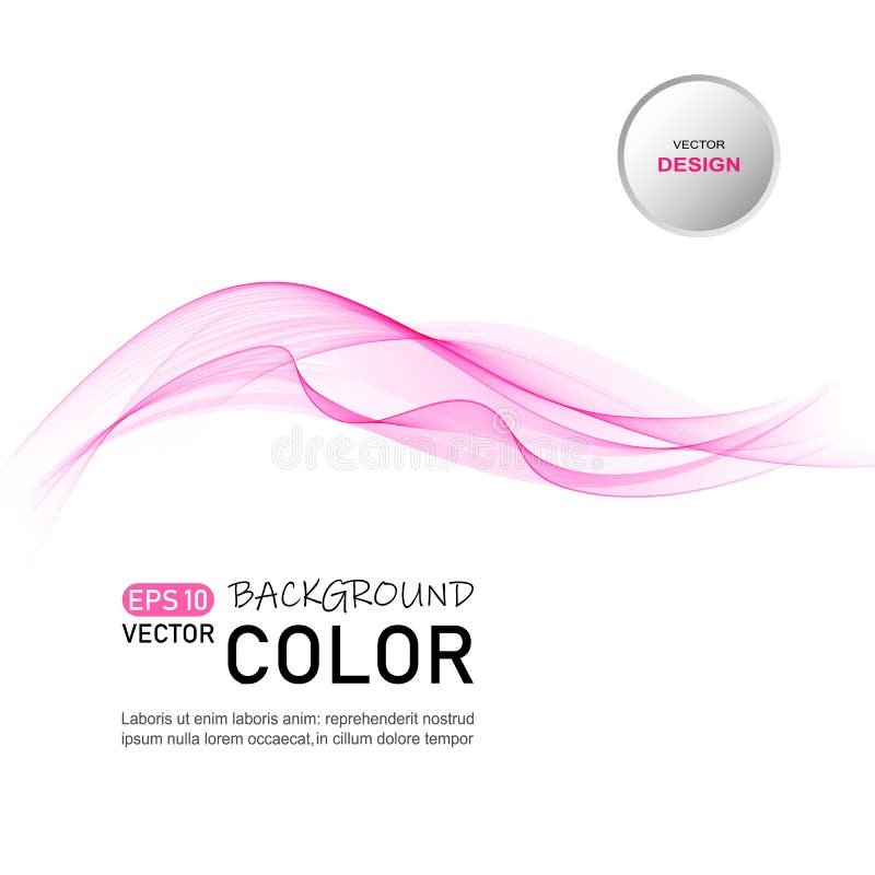 Abstract Color Wave Vector Background. Transparent Flying Light Pink ...