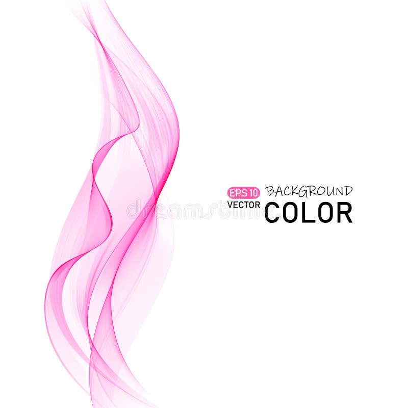 Abstract Color Wave Vector Background. Transparent Flying Light Pink ...