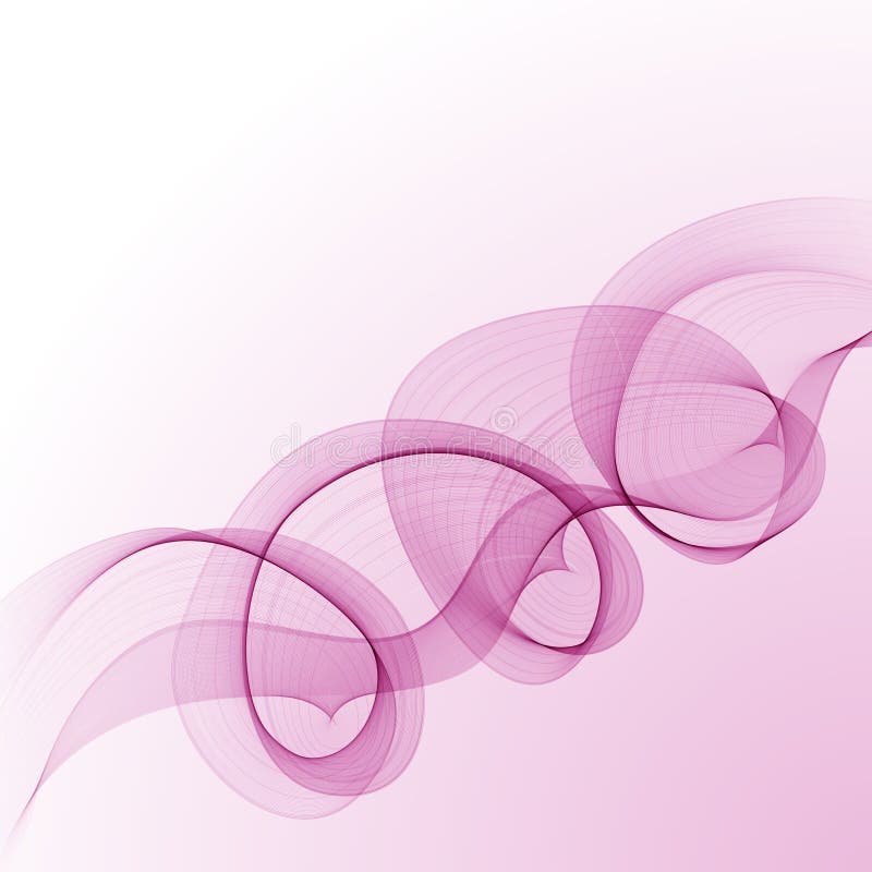 Abstract Color Wave Vector Background. Transparent Flying Light Pink ...