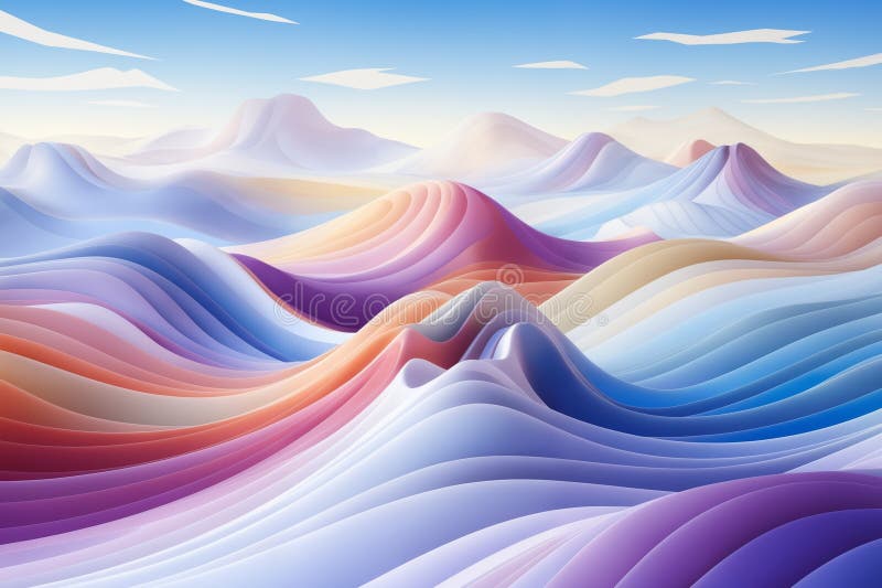 Abstract Colored Background in the Shape of Hills or Waves Stock ...