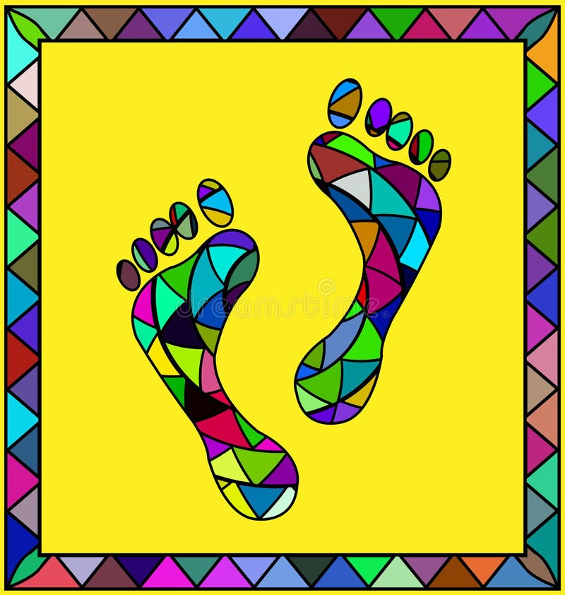 Colored image of footprint stock vector. Illustration of figure - 118325716