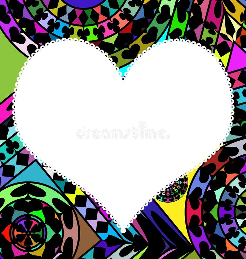 Colored Abstract and White Heart Stock Vector - Illustration of lace ...