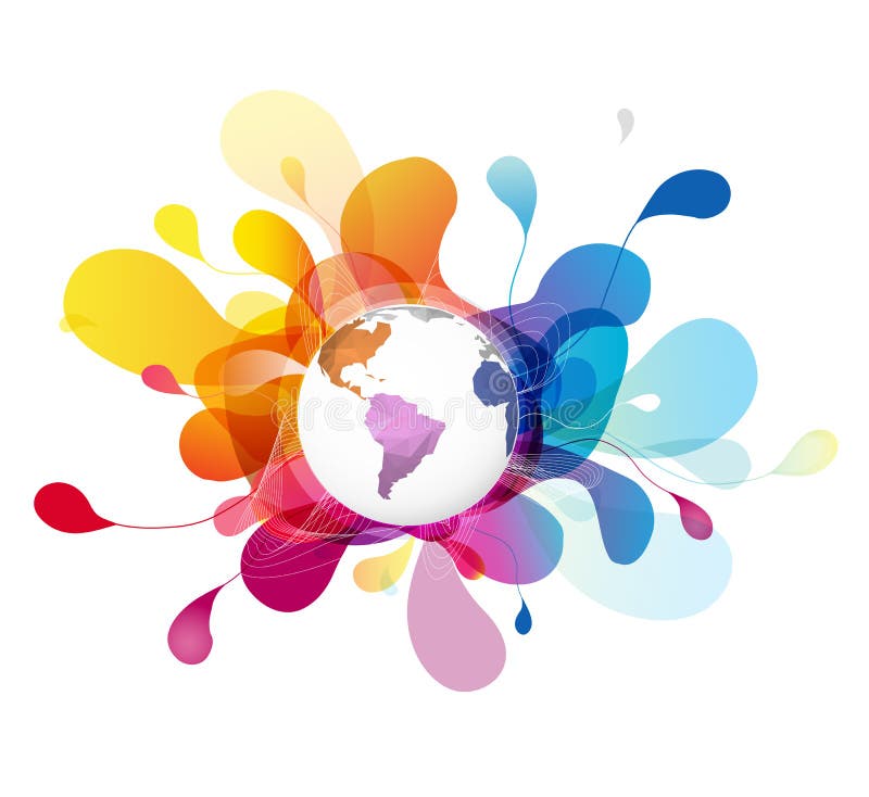 Abstract Colored Background with Polygonal Globe. Stock Vector ...