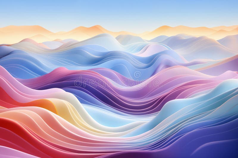 Abstract Colored Background in the Shape of Hills or Waves Stock ...