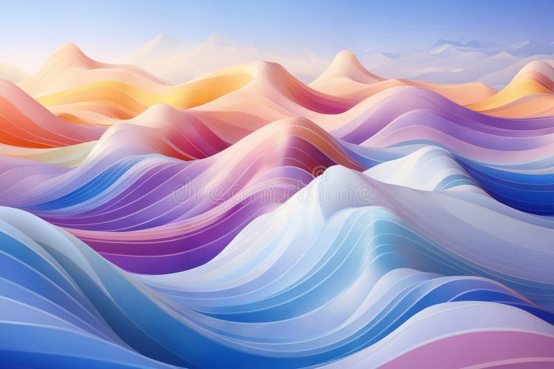 Abstract Colored Background in the Shape of Hills or Waves Stock ...