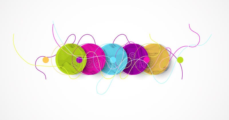 Abstract Colored Background. Wireframe Circles. Modern Science or ...