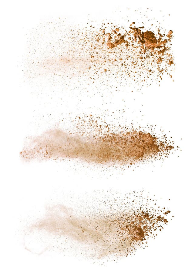 Explosion of Brown Powder on Black Background Stock Image - Image of ...