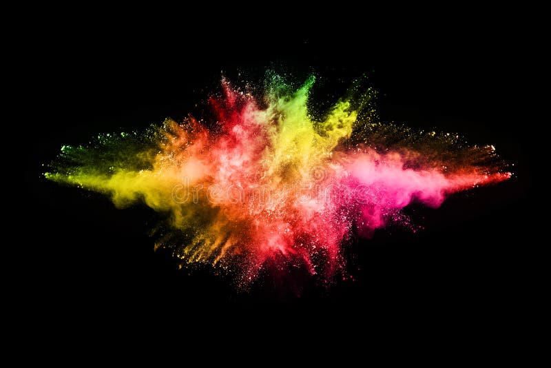 Abstract Red Powder Explosion on Black Background. Stock Illustration ...