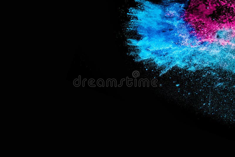Abstract Colored Dust Explosion on a Black Background.abstract Powder ...