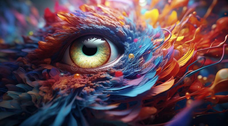 Colored Eye on Abstract Colorful Background, Graphick Designed Eye on ...