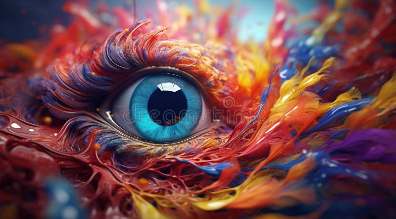 Colored Eye on Abstract Colorful Background, Graphick Designed Eye on ...