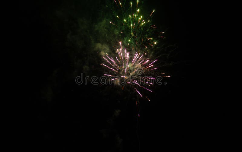 Abstract Colored Firework Background with Free Space for Text. Stock ...