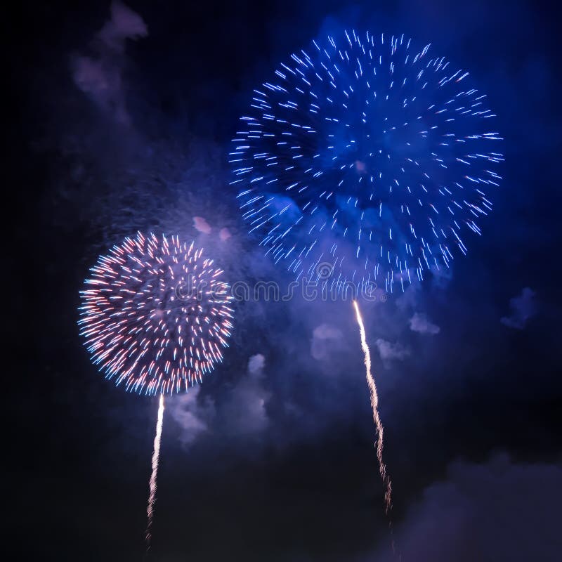 Abstract Colored Firework at Night Sky Stock Photo - Image of fireworks ...