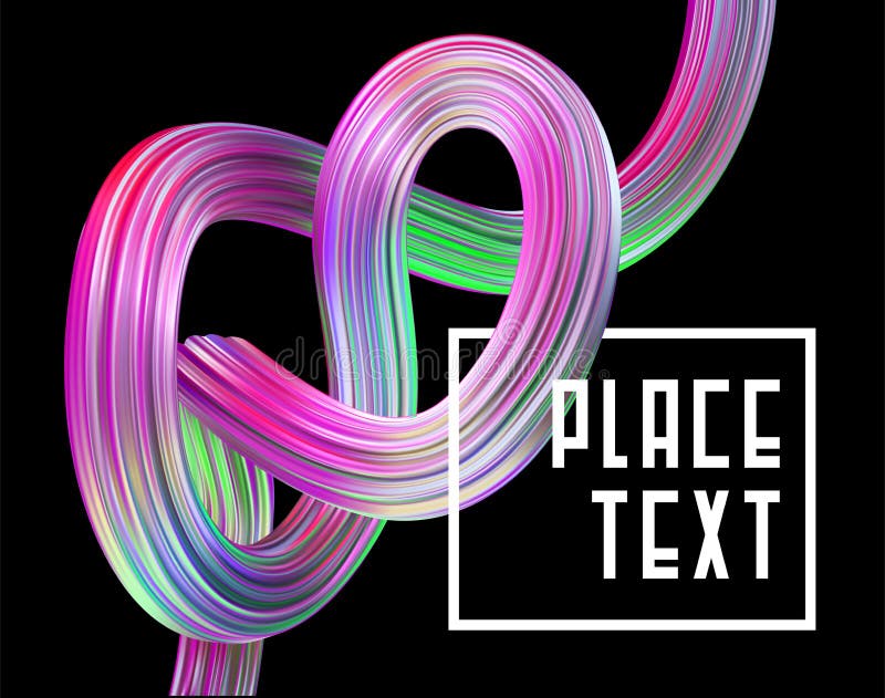 Abstract Colored Fluid Flow Banner Template. Holographic 3D Vector ...