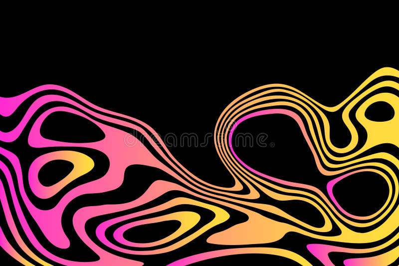 Abstract Colored Geometric Lines Curved in the Form of Waves. Vector ...