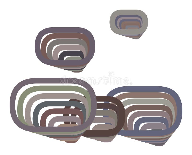 Abstract Colored Geometric Rounded Rectangle Pattern. Concept, Surface ...