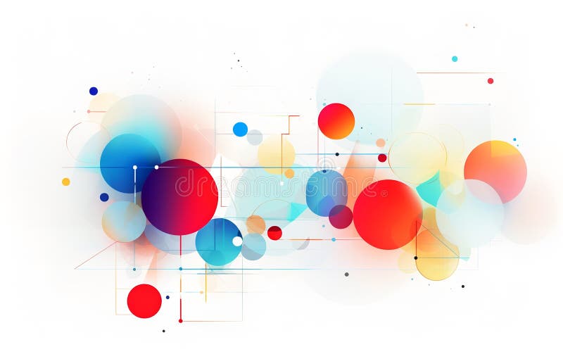 Colorful Geometric Structures Design on White Background Stock ...