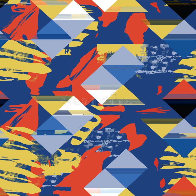 Abstract Colored Geometric Style Splash Seanless Pattern Stock Vector ...