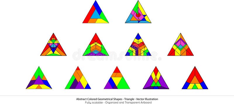 Abstract Colored Geometrical Shapes - Triangle. Colorful Shapes. Walls ...