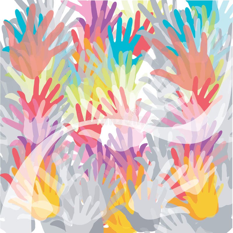 Seamless Pattern, Prints of Hands Stock Vector - Illustration of hands ...
