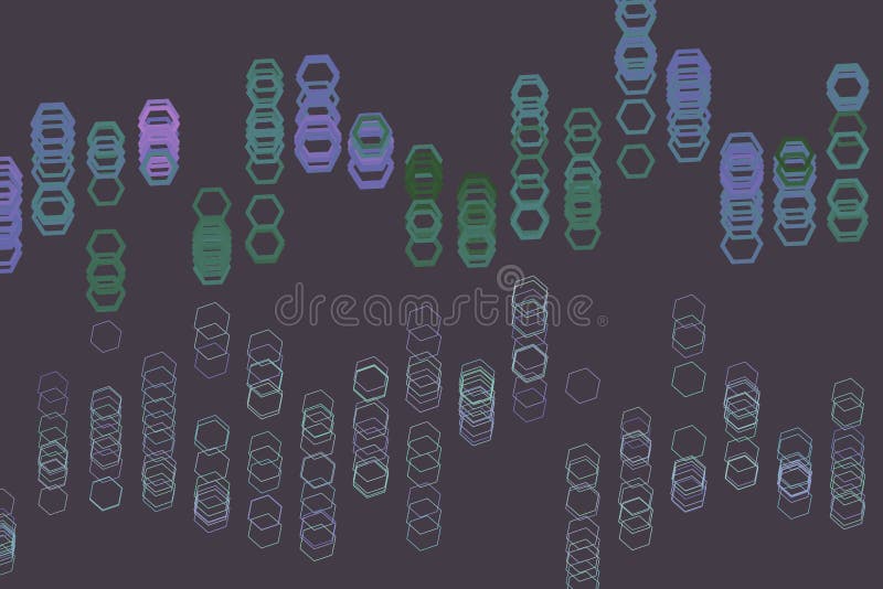 Abstract Colored Hexagon Shape Pattern. Digital, Illustration, Drawing ...