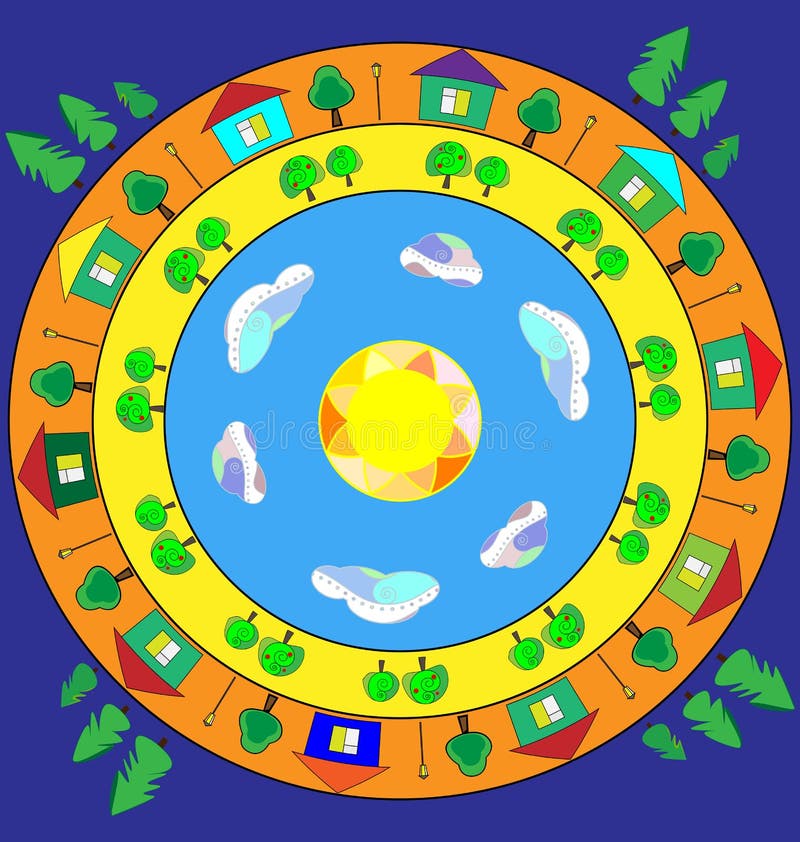 Abstract Colored Image of the World in the Ring Stock Vector ...
