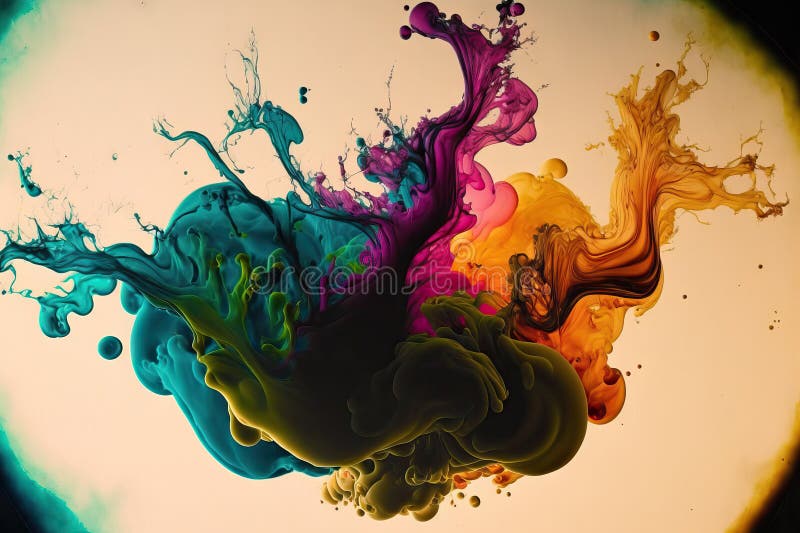 Abstract Colored Ink in Water Stock Illustration - Illustration of ...