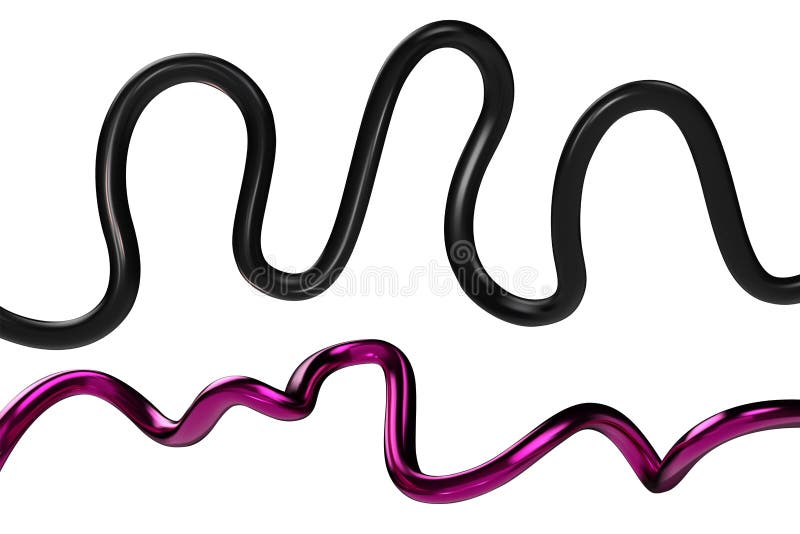 Abstract Colored Line Set. 3D Vector Line Illustration for Banner or ...