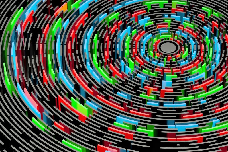 Abstract colored maze, 3D stock illustration. Illustration of puzzle ...