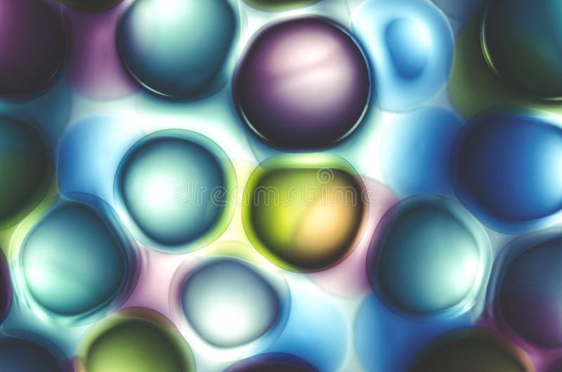 Abstract Colored Microspheres Cells in Liquid, Background Stock Image ...