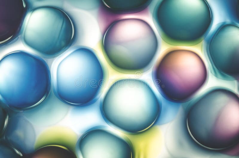 Abstract Colored Microspheres Cells in Liquid, Background Stock Image ...