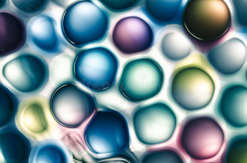 Abstract Colored Microspheres Cells in Liquid, Background Stock Image ...