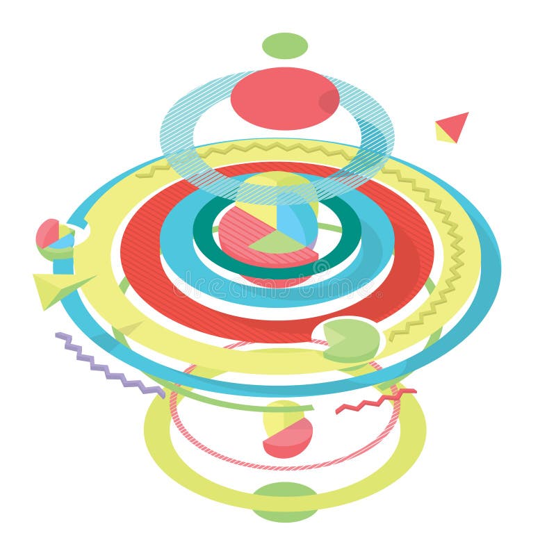 Abstract Colored Modern Geometric Background, Sphere and Segments Stock ...