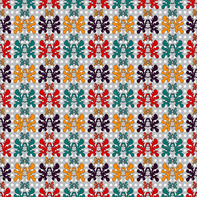 Abstract Colored Objects on a Geometric Background in Retro Style ...