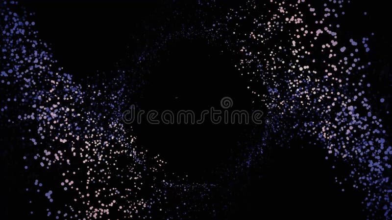 Abstract Colored Particles Moving in Circle on Black Background ...