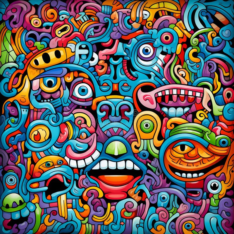 Abstract Colored Pattern of Monster. Generative AI Stock Illustration ...