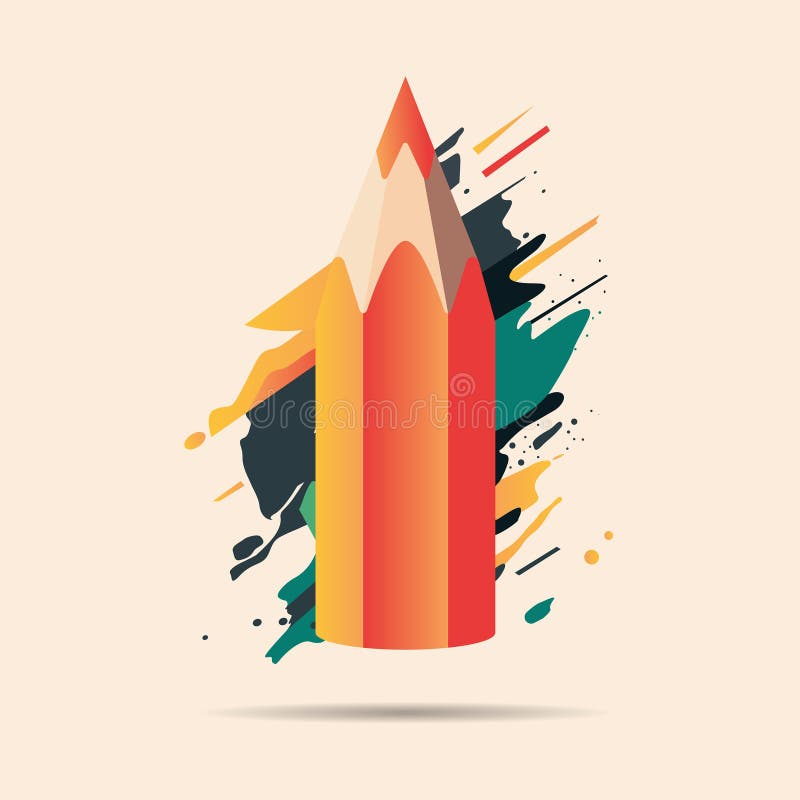 Abstract Colored Pencil. Creative Pencils Concept. Vector Flat. Stock ...